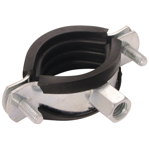 Clamps for pipes with rubber store